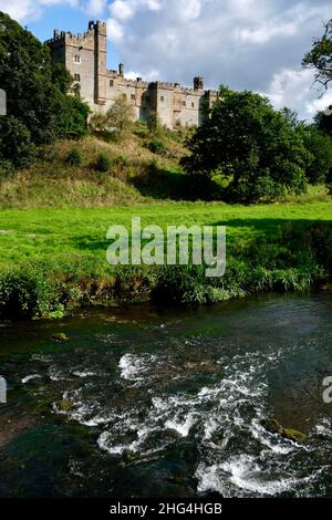 Haddon Hall Derbyshire - Haddon Hall chapel and garden wall buttress English Country House near ...