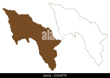 Sandoy island (Kingdom of Denmark, Faroe Islands) map vector ...