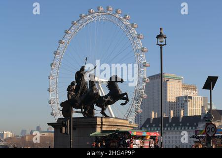 The Boudica statue in London by the Thames Stock Photo - Alamy