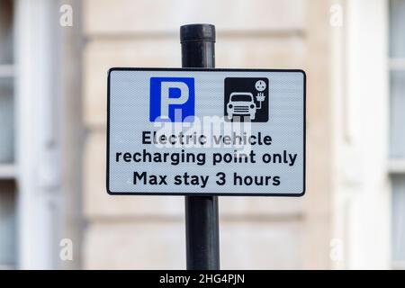 Emergency air charging point sign plaited on the side of an old ...
