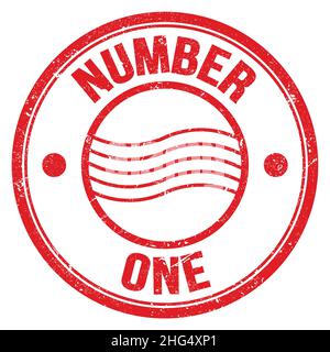 NUMBER 1, words written on red rectangle stamp sign Stock Photo - Alamy