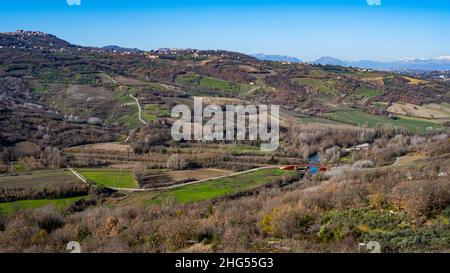 Taurasi, Avellino, Campania, Italy: panorama view of hills and ...