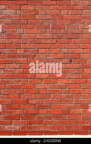 red shiny brick wall, wide panorama of masonry, bricklaying Stock Photo ...