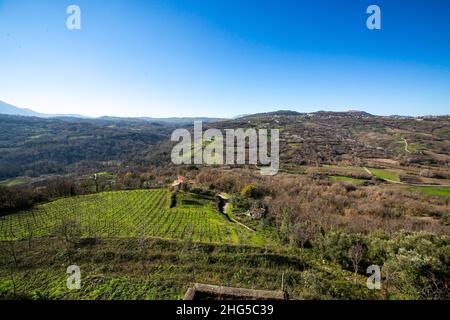 Taurasi, Avellino, Campania, Italy: panorama view of hills and ...