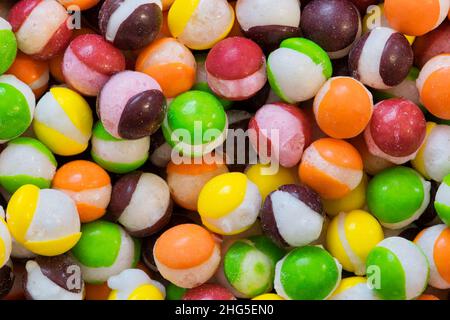 Freeze dried hard candy with splits through their centers. Colorful ...