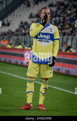 Allianz Stadium, Turin, Italy - Jan Ziolkowski of AS Roma during Serie ...