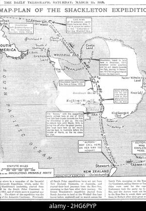 Shackleton Expedition map plan Stock Photo - Alamy
