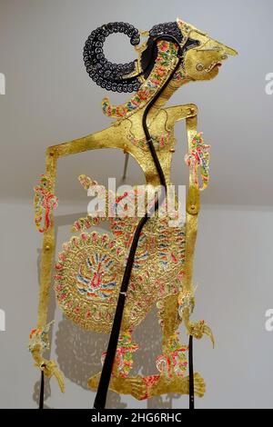 Shadow puppet, Java, collected in 1911, wood, leather, pigment Stock Photo - Alamy