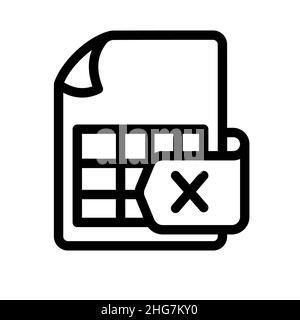 excel document file paper page sheet single isolated icon with filled line style vector ...