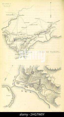 Siege of Tarifa map Stock Photo - Alamy