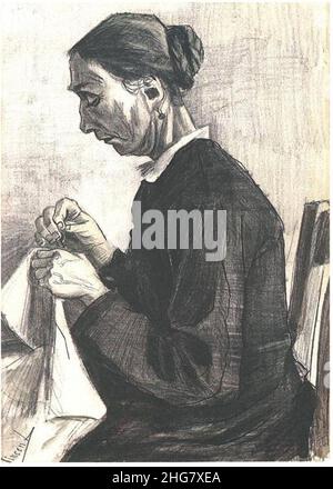 Vincent Van Gogh - Sien Sewing Half Figure 1883 1 1883 Stock Photo - Alamy