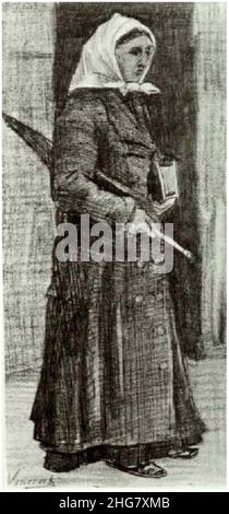 Sien with Umbrella and Prayer Book F1052 Vincent van Gogh Stock Photo ...
