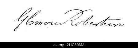 Signature of George Croom Robertson Stock Photo - Alamy