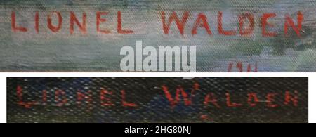 The signature of Lionel Walden, an American painter from the early 20th ...