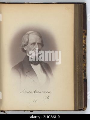 This half-length portrait of Simon Cameron, dated from the 19th century ...