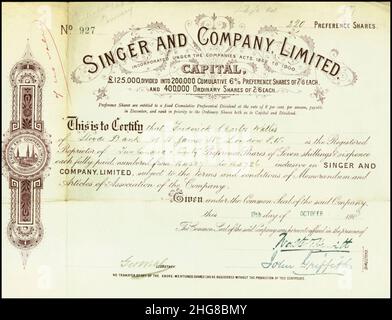 Singer and Company 1903 Stock Photo - Alamy