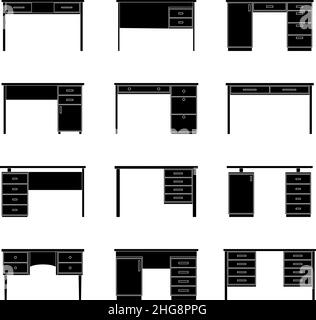 tables collection silhouettes - vector Stock Vector Image & Art - Alamy