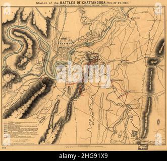 Sketch of the battles of Chattanooga, Nov. 23-26, 1863. Map of the ...