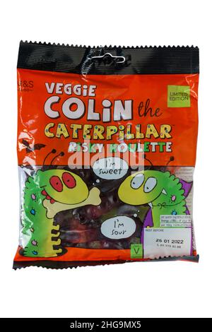 packet of M&S Veggie Colin the Caterpillar sweets gelatine free fruit ...