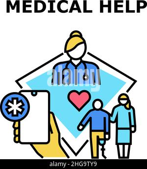 Online nurse help icon cartoon vector. Doctor health. Person clinic ...