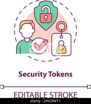 Blockchain digital round token. Cyber cryptocoin with blue glow Stock ...