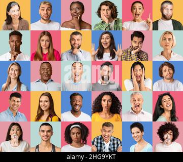 Mosaic of multiethnic group of people showing their arm bands Stock ...