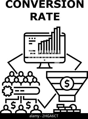 Conversion rate optimization flat isometric vector. Represents ...