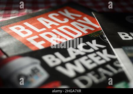 Advertising from various companies and businesses about offers during ...