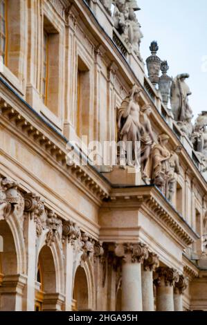 Columns with Ionic Greek orders at Versailles Palace in Paris, France ...