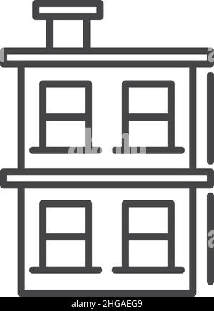 duplex house line icon, outline symbol, vector illustration, concept ...