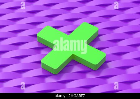 Simple shape of cross. Geometrical figure. Abstract background. 3d ...