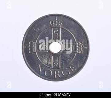 Coin, 1 krone, Norway Stock Photo - Alamy