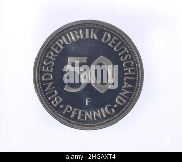 Coin, 50 Pfennig, Federal Republic of Germany Stock Photo - Alamy