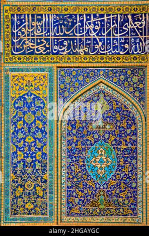Faience Mosaics, Masjid-e Imam Mosque, Isfahan, Isfahan, Iran Stock ...
