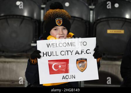 A ‘We are Hull City’ sign in the MKM Stadium Stock Photo - Alamy