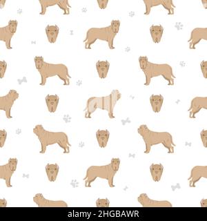 Neapolitan Mastiff, Mastino Neapolitano seamless pattern. Different ...