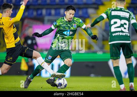 BREDA, NETHERLANDS - JANUARY 19: Yuta Nakayama of PEC Zwolle during the Dutch TOTO KNVB Cup ...