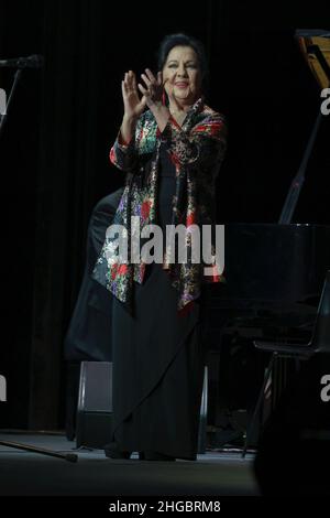 Spanish singer Carmen Linares performs at her concert during the ...
