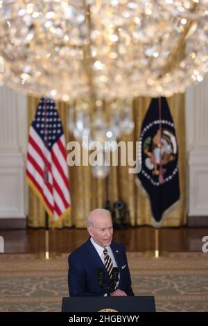 Washington, USA. 19th Jan, 2022. President Joe Biden speaks during a ...