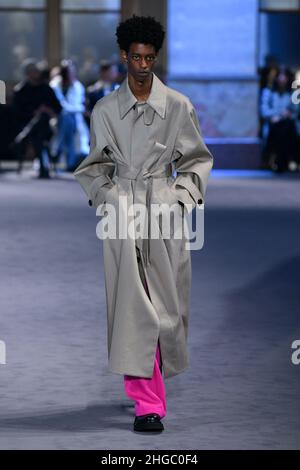 Paris, France. 19th Jan, 2022. attend the AMI Front Row Meanswear Fall ...