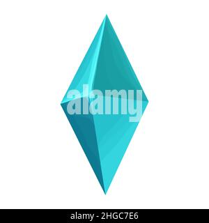 Magic crystal, rhombus gemstone, treasure in cartoon style isolated on ...