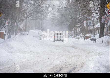 Down town toronto after snow storm sunset Stock Photo - Alamy