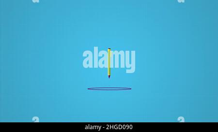 Cartoon animation with computer programme in process of copying man ...