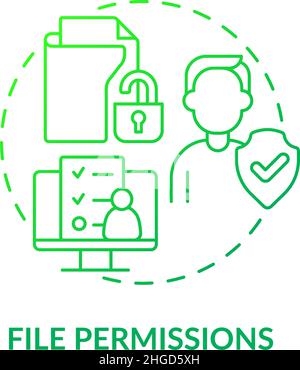File permissions green concept icon Stock Vector Image & Art - Alamy
