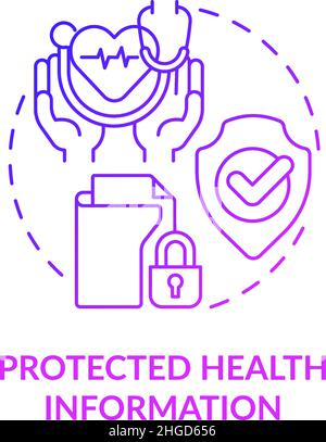 Protected health information purple concept icon Stock Vector Image ...