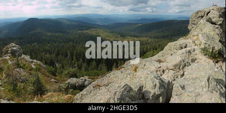 Panoramic view from Großer Arber in Bavaria,Germany,Europe Stock Photo ...