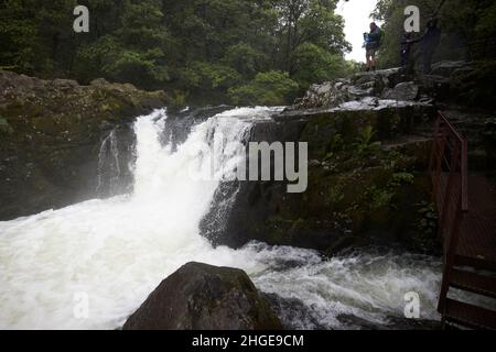 skelwith force waterfall on the river brathay near ambleside lake ...