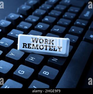 Work from word. text WE WORK REMOTELY on white noteboock Stock Photo ...