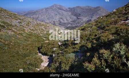 Hiking track to Psiloritis,the highest mountain in Crete in Greece ...