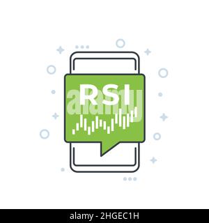 RSI trading indicator icon with smart phone Stock Vector Image & Art ...